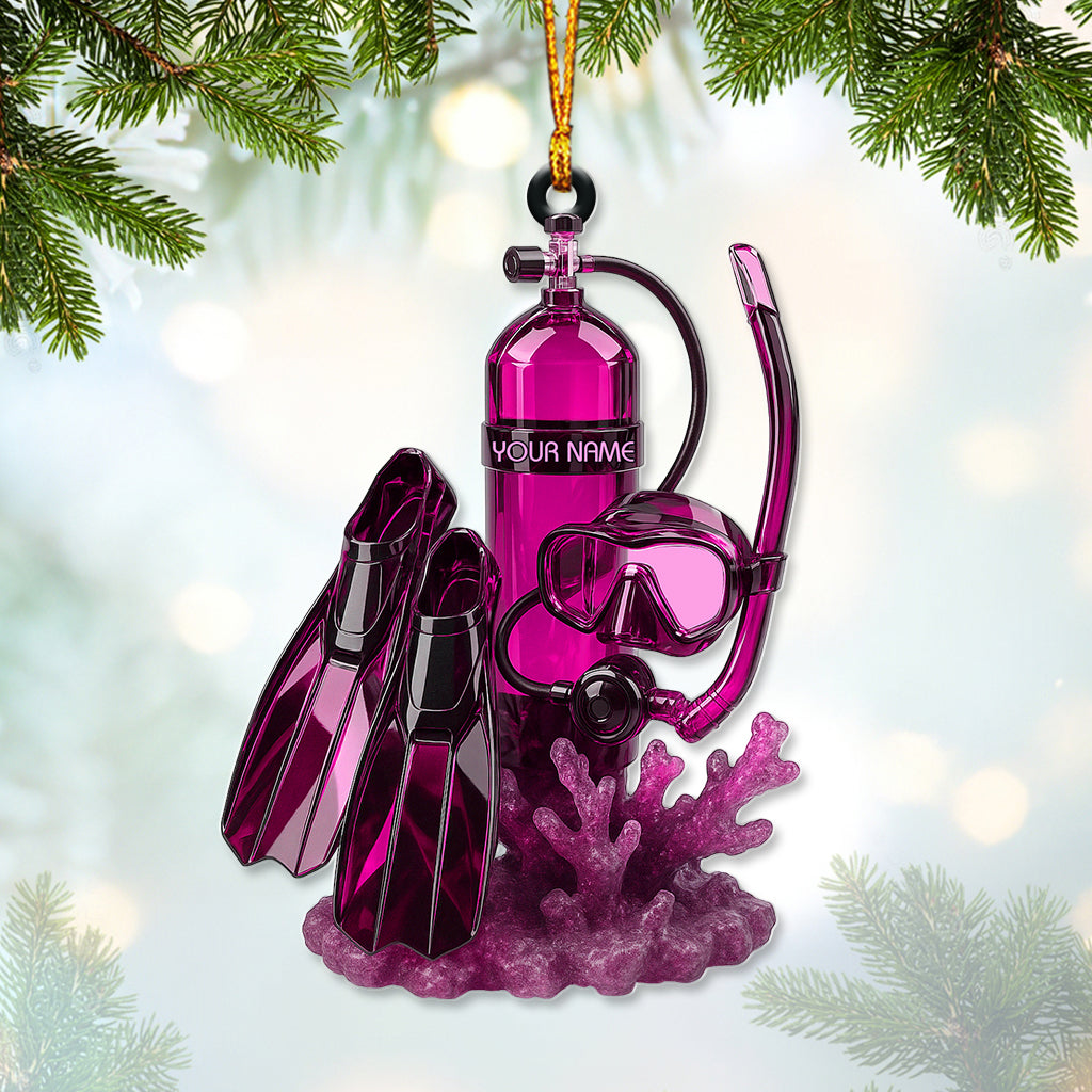 Personalized Scuba Diving Christmas Ornament – Custom Name Snorkel & D ...