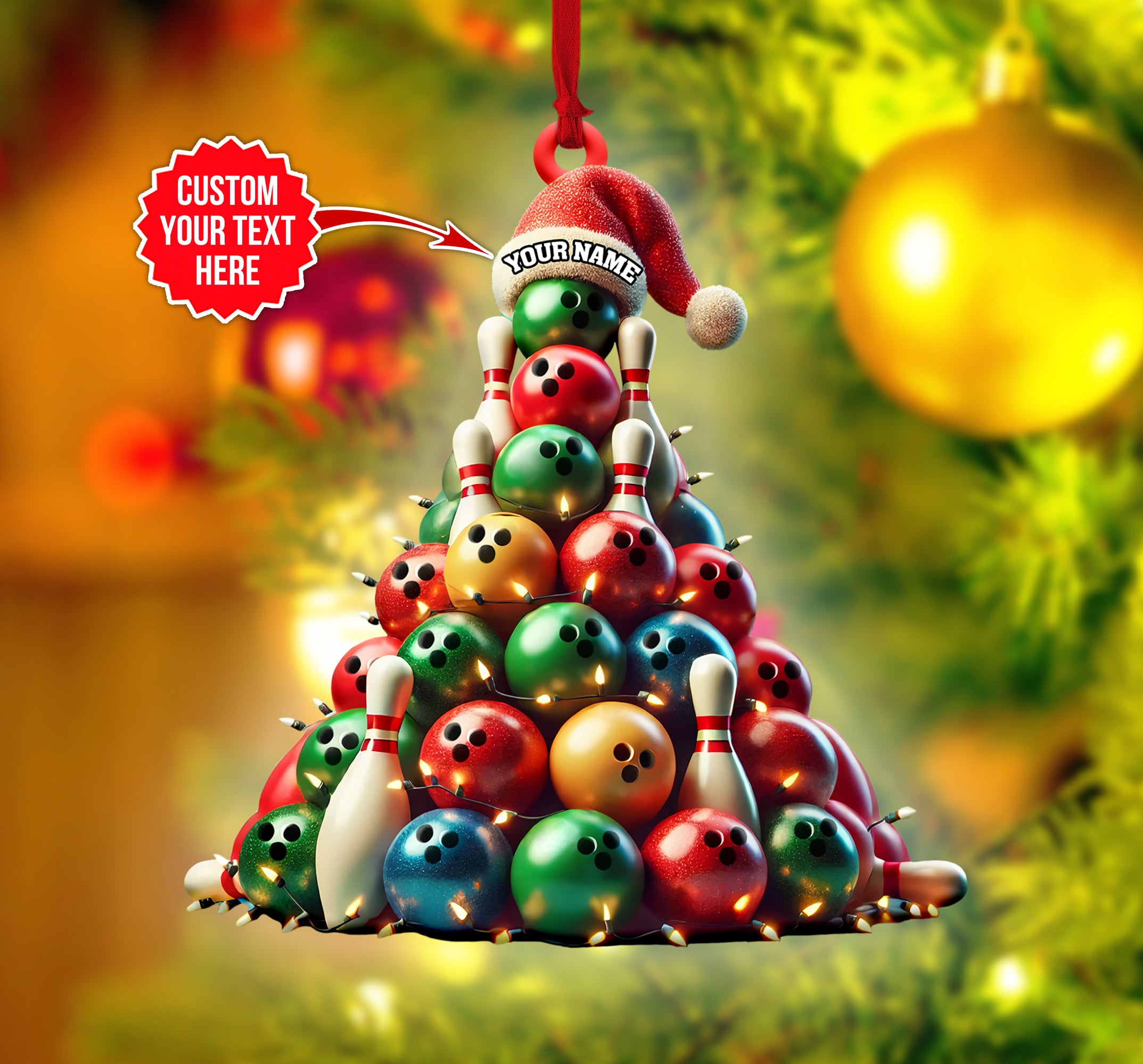 Bowling Christmas Tree Ornament, Custom Bowling Ball, Gift For Bowling ...