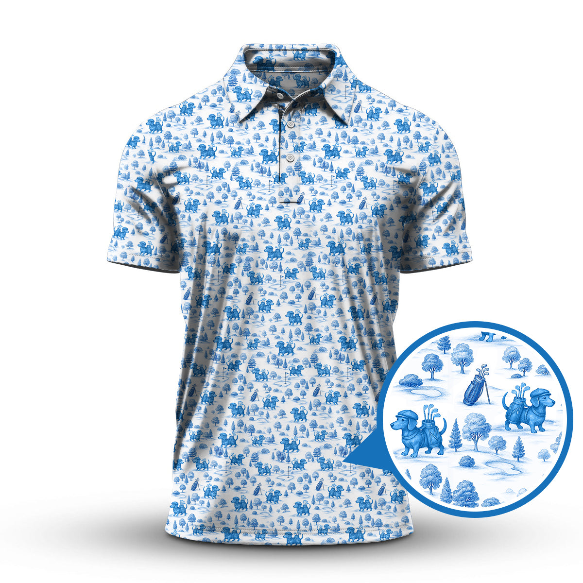 Dachshund Golf Shirt For Golfer, Pattern Golf Shirt, Dog Golf Shirt, F ...