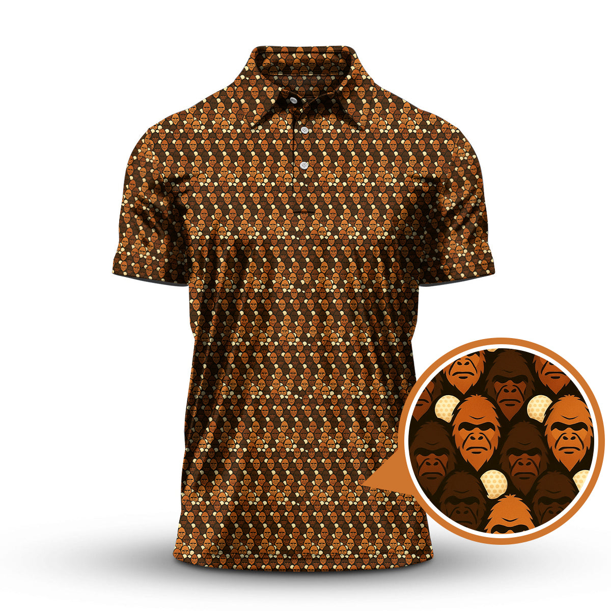 Sasquatch Golf Pattern Shirt, Crazy Golf Shirt For Men, Funny Bigfoot ...