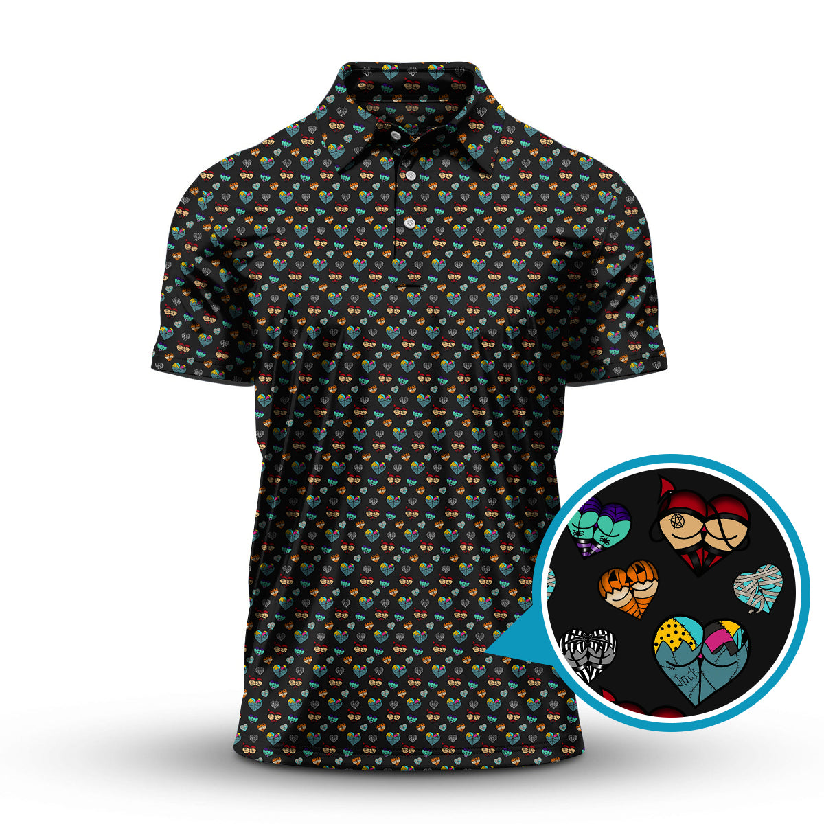 Halloween Pattern Golf Shirt, Funny Boobs Golf Shirt, Crazy Golf Shirt ...