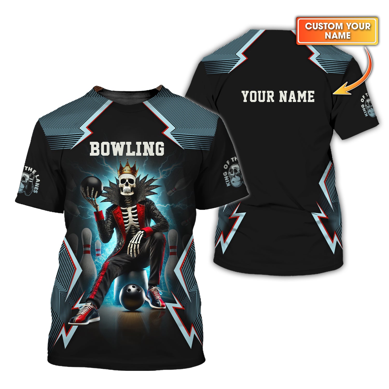 Skeleton King Custom Bowling Jersey, Bowling Shirts for Men, Bowling T ...